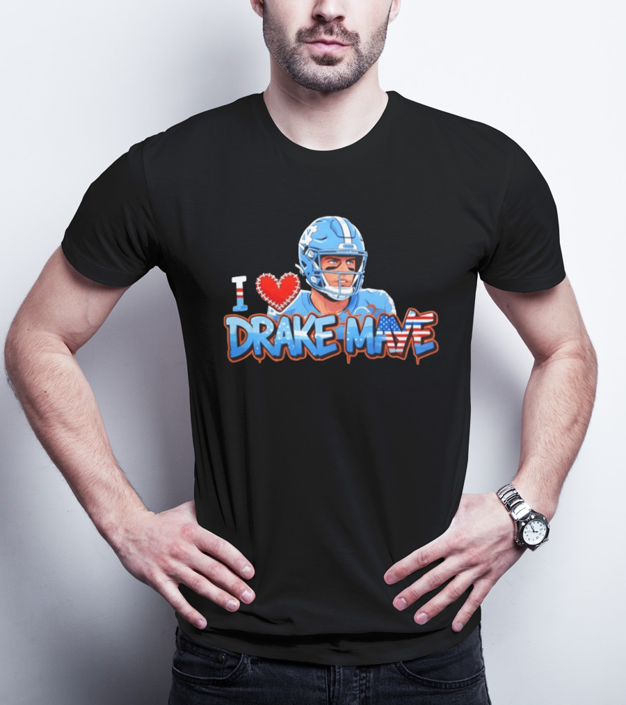 North Carolina Tar Heels Football I Love Drake Maye 2026 T-Shirt