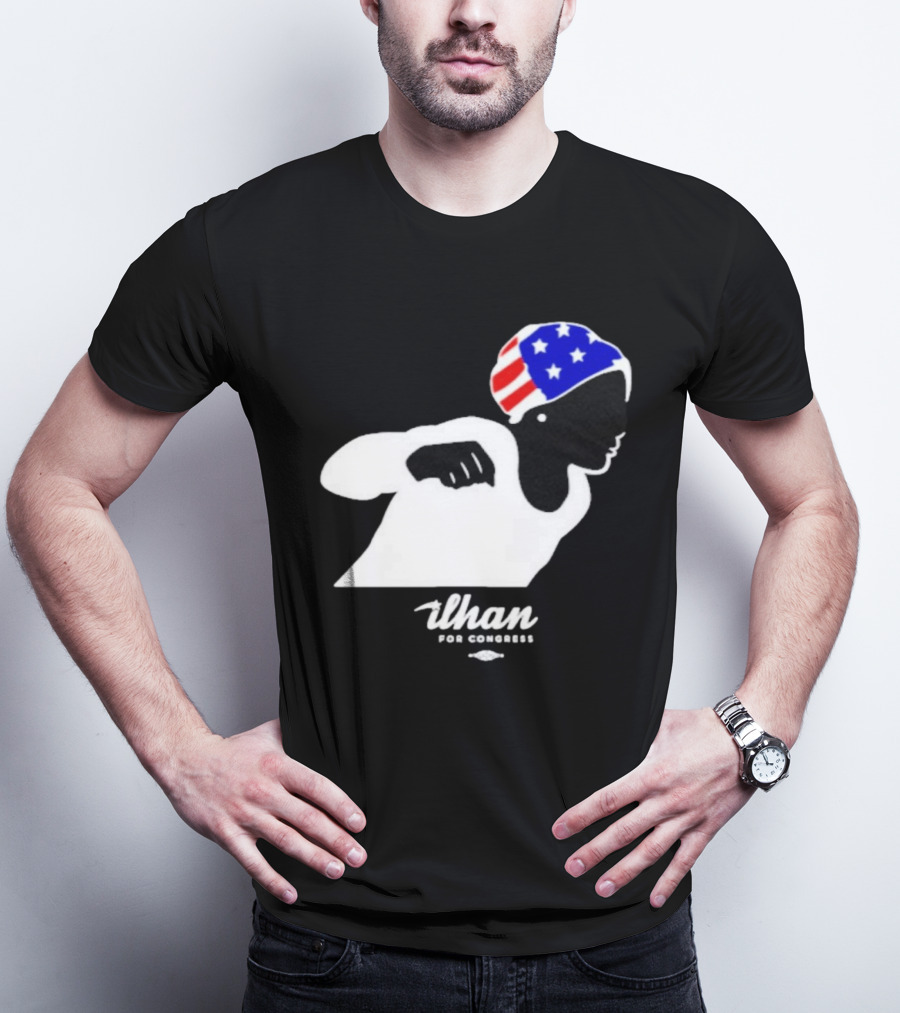 Ilhan For Congress Patriotic Runner Icon Don't Let Bullies Win T-Shirt