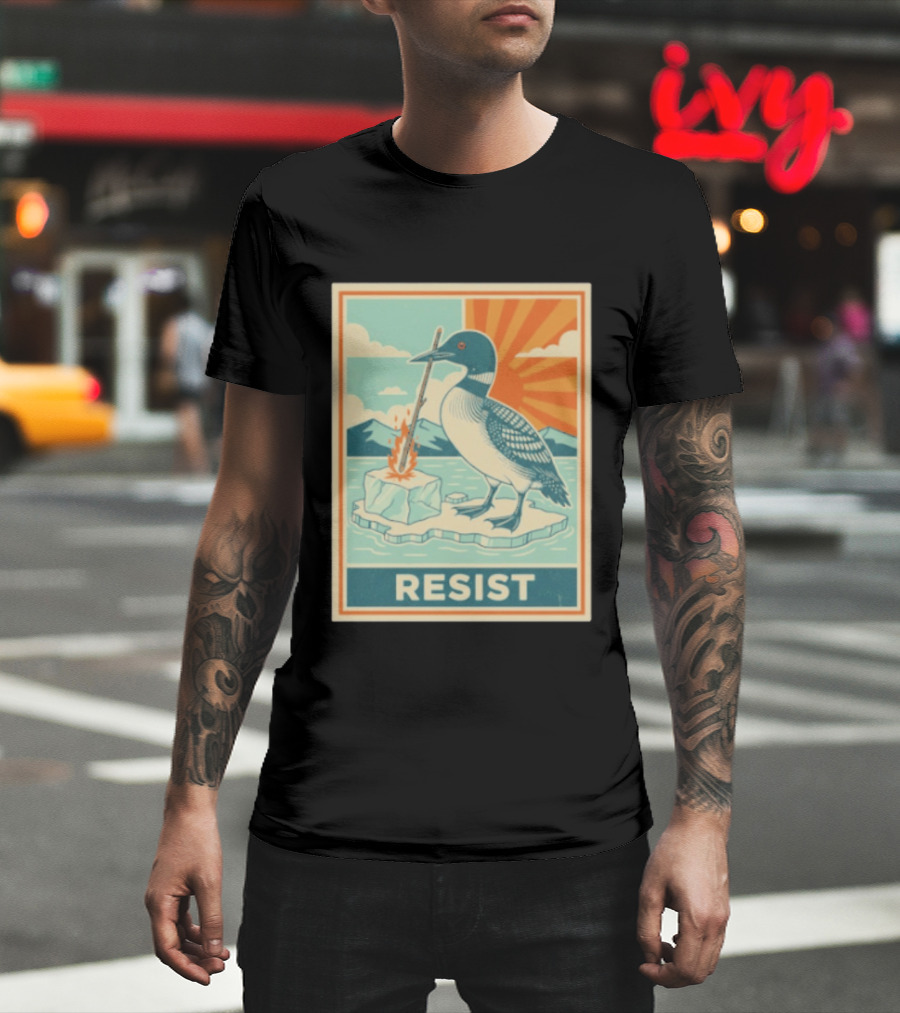 Loon Resist Climate Change Minnesota ICE Nature Conservation T-Shirt