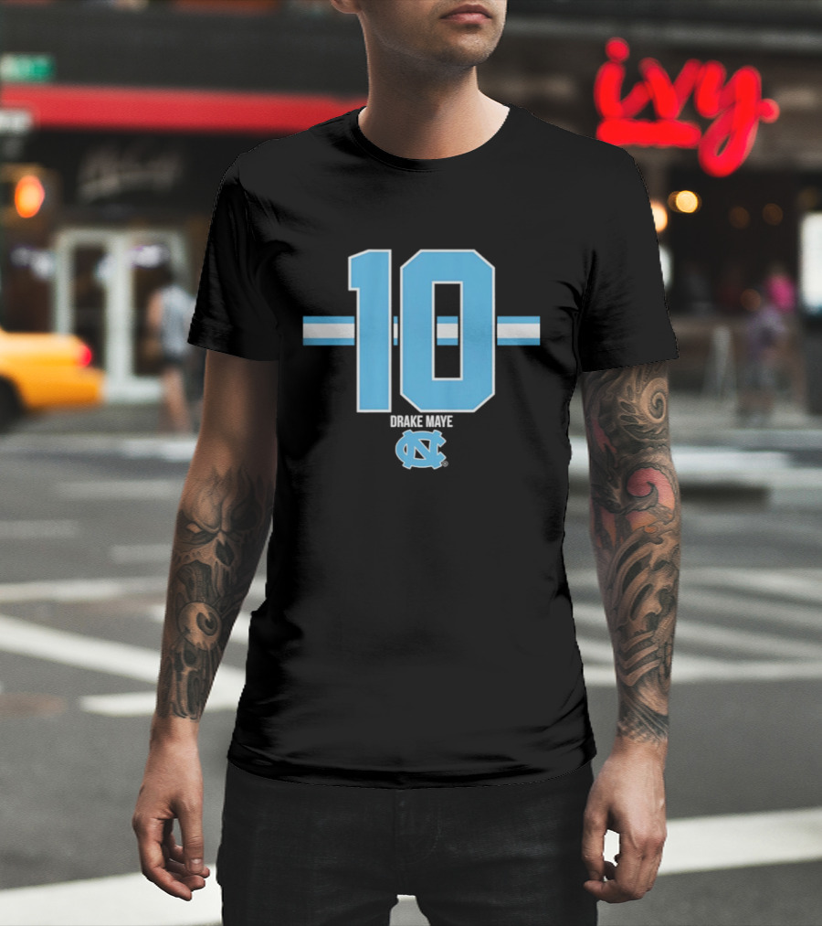 Drake Maye 10 North Carolina Tar Heels Football UNC T-Shirt