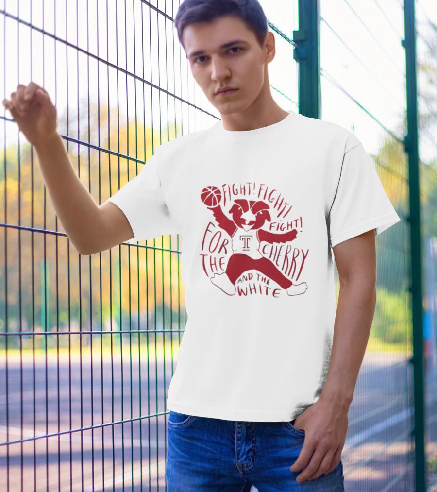 Temple Owls Mascot Fight For The Cherry And The White T-Shirt