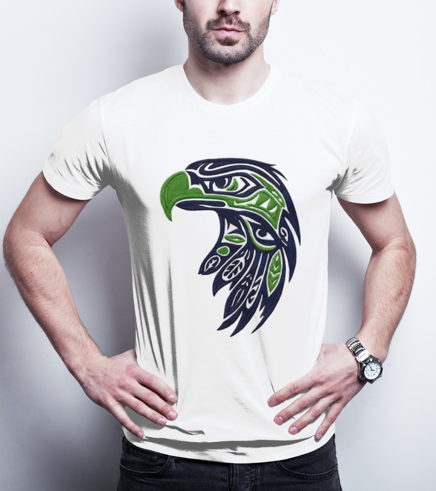 Seattle Seahawks Native American Tribal Art Eagle Head T-Shirt