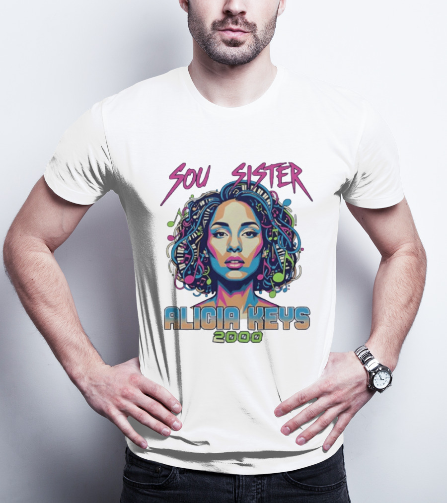 Soul Sister Alicia Keys 2000 Music Pop T-Shirt