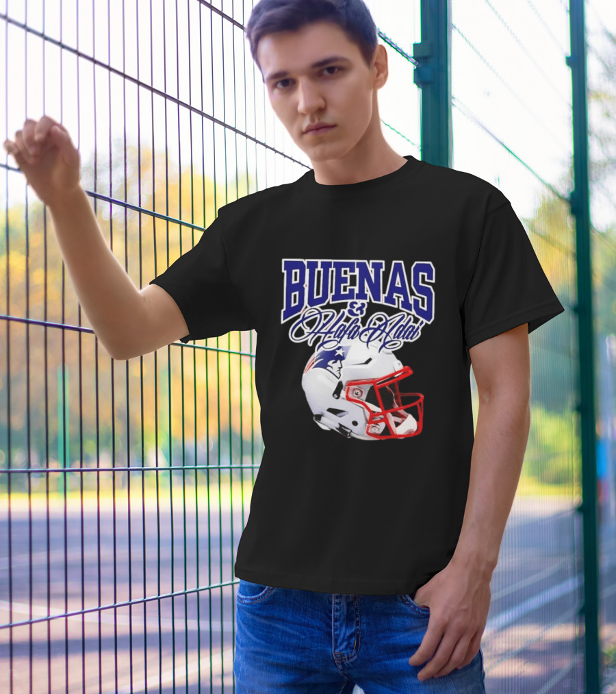 Buenas Hafa Adai New England Patriots Football Helmet T-Shirt
