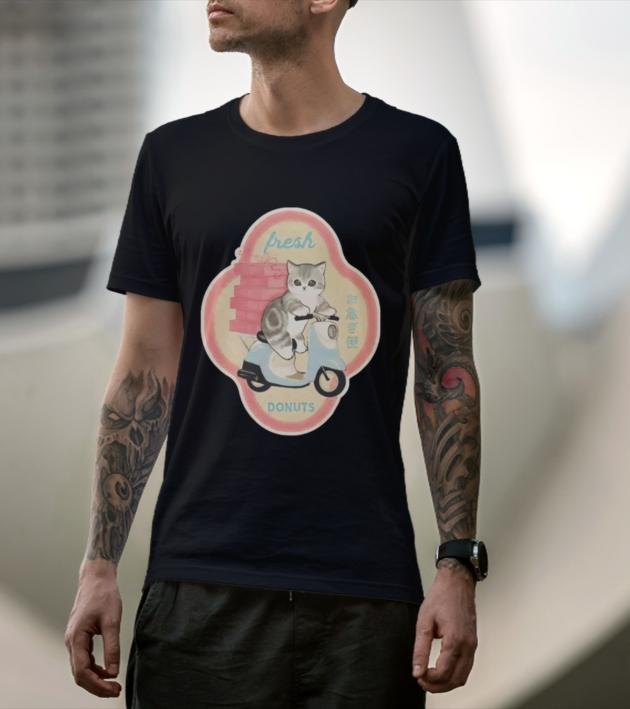 Fresh Cat Mofusand Donuts Delivery Scooter Japan T-Shirt
