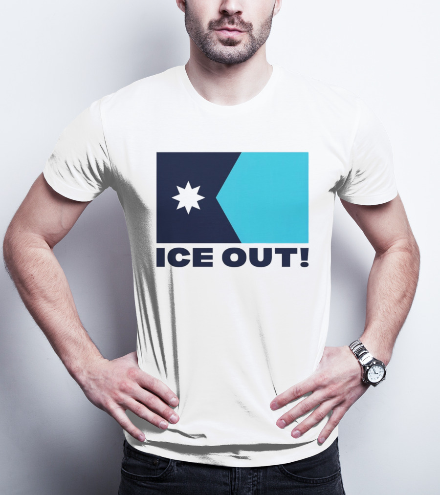 Ice Out Minnesota Star Flag T-Shirt