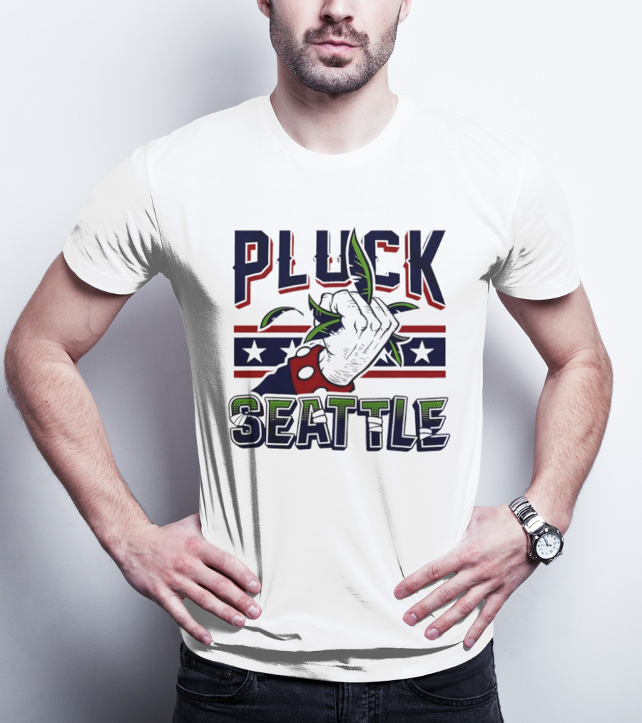 Pluck Seattle Seahawks Fist Stars And Stripes T-Shirt