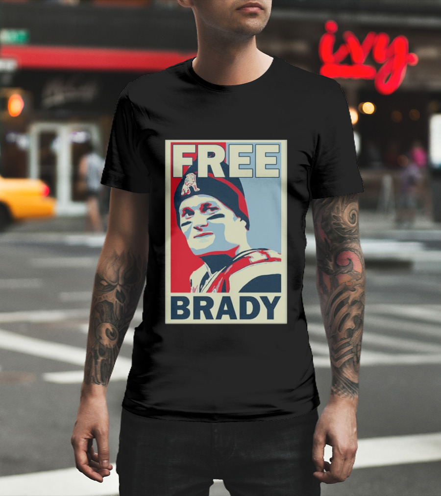 New England Patriots Free Brady Style Sports T-Shirt