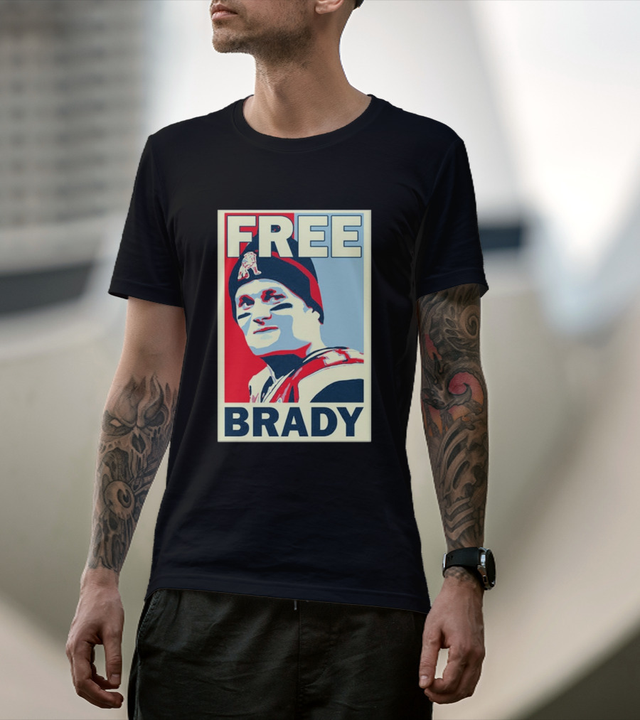 New England Patriots Free Brady Style Sports T-Shirt