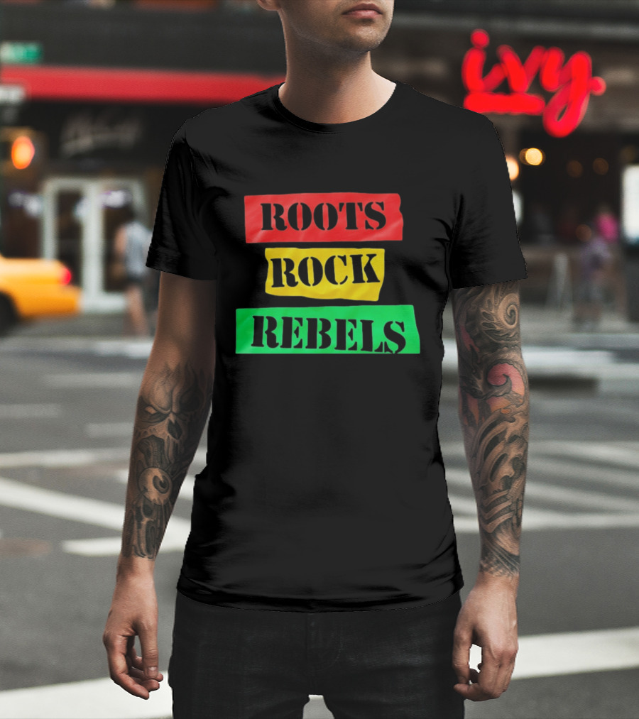 Roots Rock Rebels Reggae Rasta Vibes T-Shirt