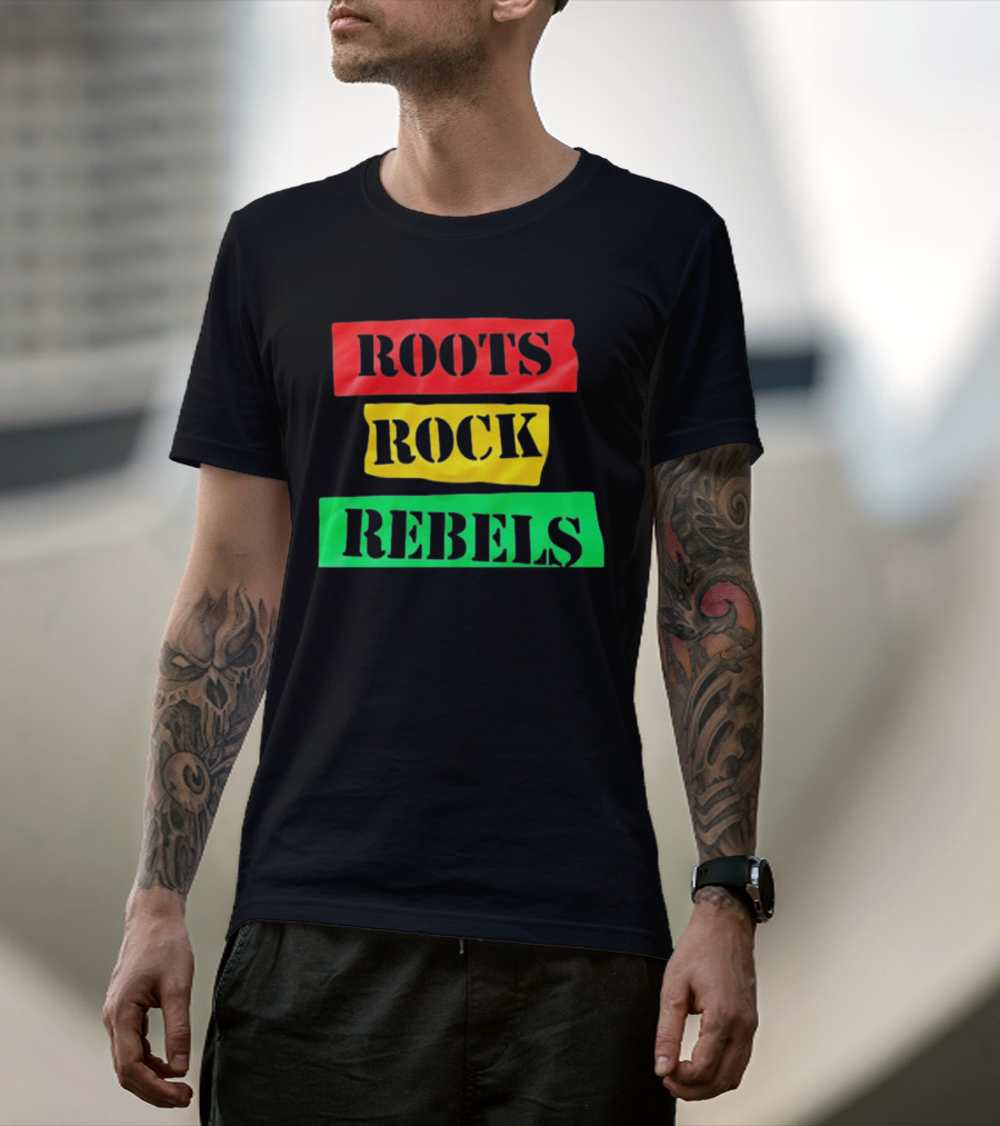 Roots Rock Rebels Reggae Rasta Vibes T-Shirt