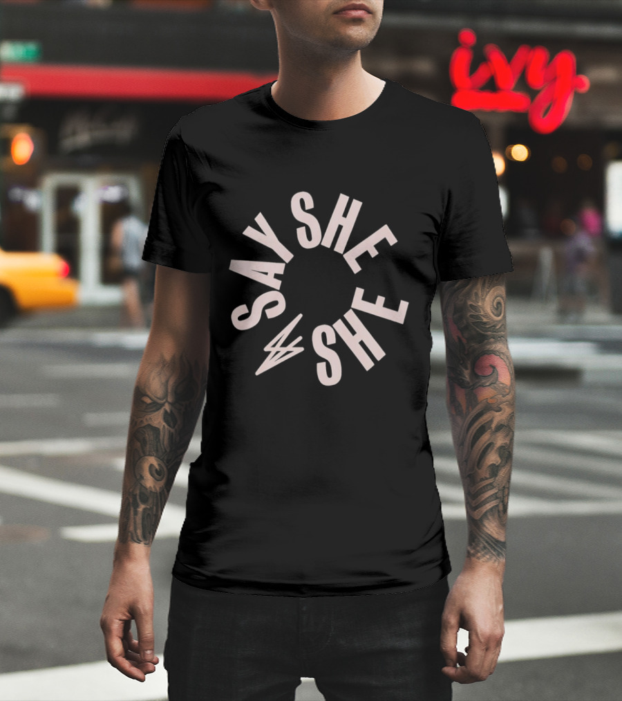 Say She She Band Circular Lettering T-Shirt