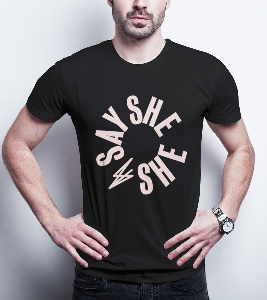 Say She She Band Circular Lettering T-Shirt