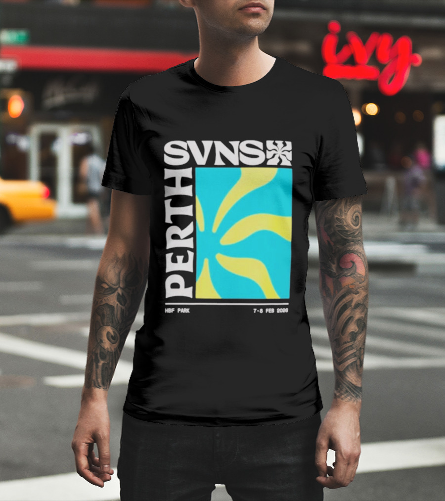 SVNS Perth 2026 Event 7 8 Feb Yellow Blue T-Shirt
