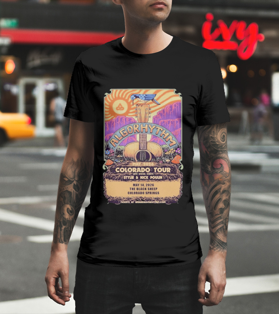 Algorhythm Colorado Tour May 2026 The Black Sheep Colorado Springs Style & Nick Poulin T-Shirt