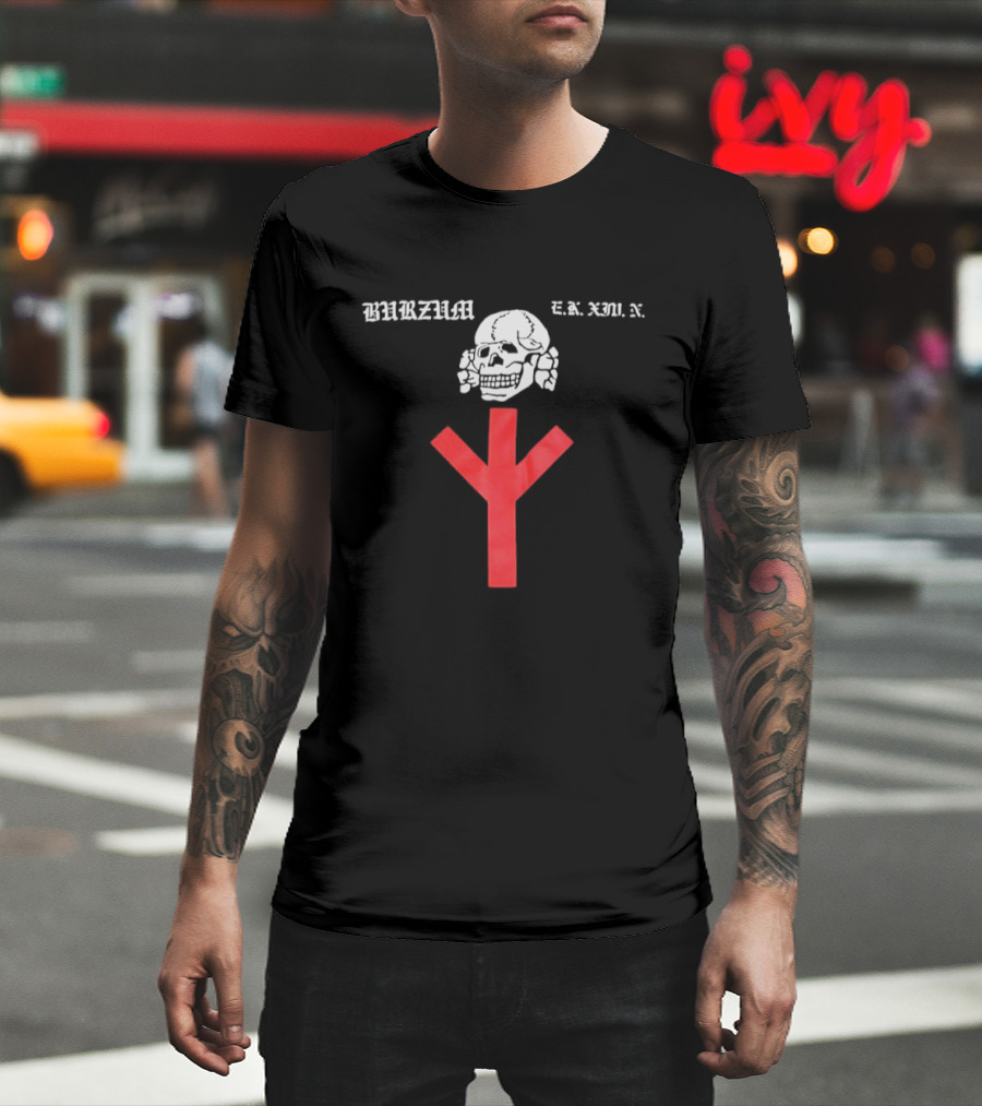 Burzum Support Your Local Skull Symbol E.K. Kommando T-Shirt