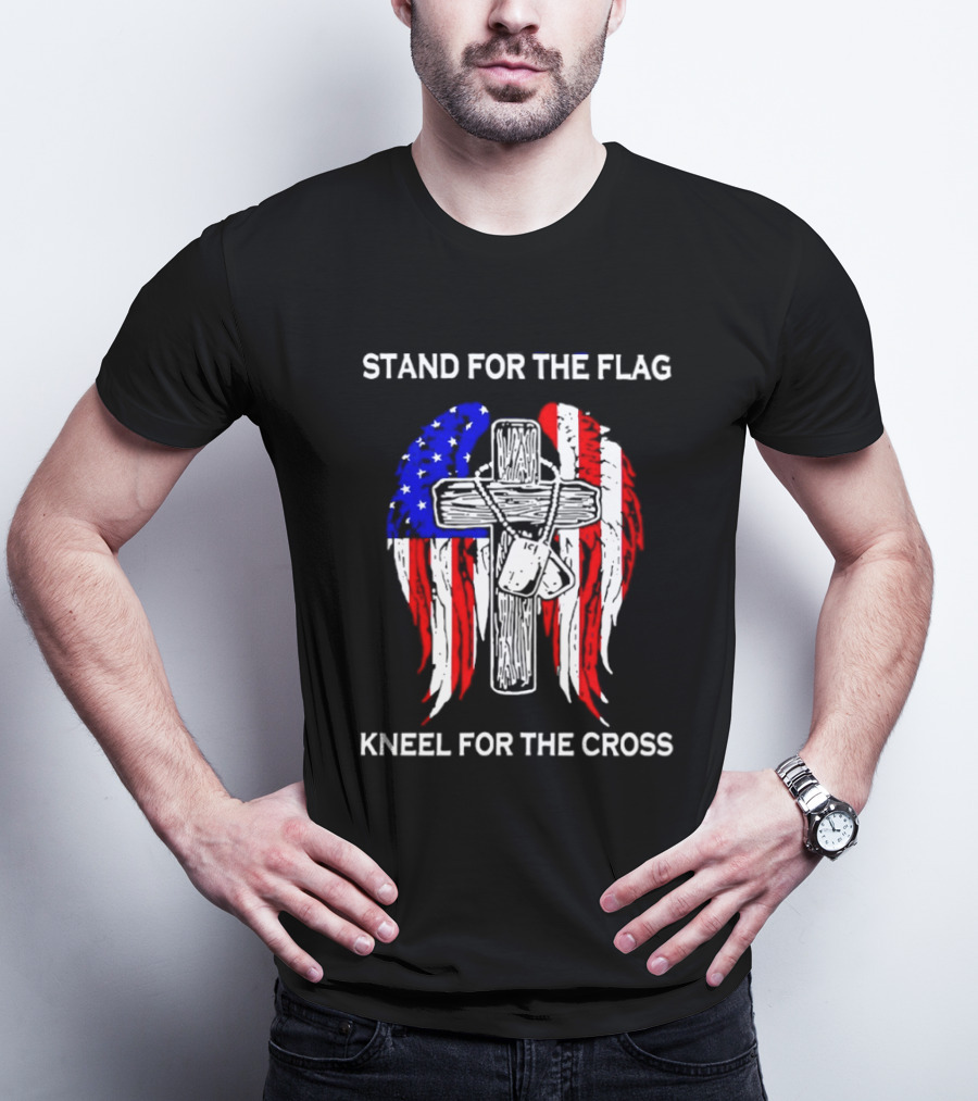 Stand For The Flag Kneel For The Cross USA Wings T-Shirt