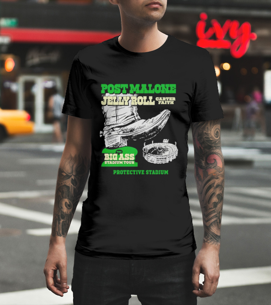 Post Malone Jelly Roll Limp Bizkit Big Ass Stadium Tour 2026 Jones AT&T Stadium T-Shirt