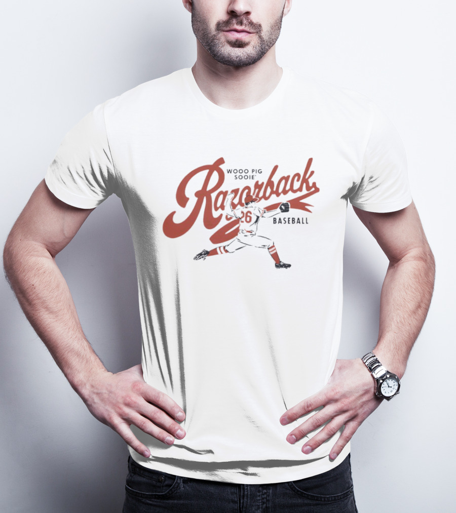 Woo Pig Sooie Razorback Baseball T-Shirt