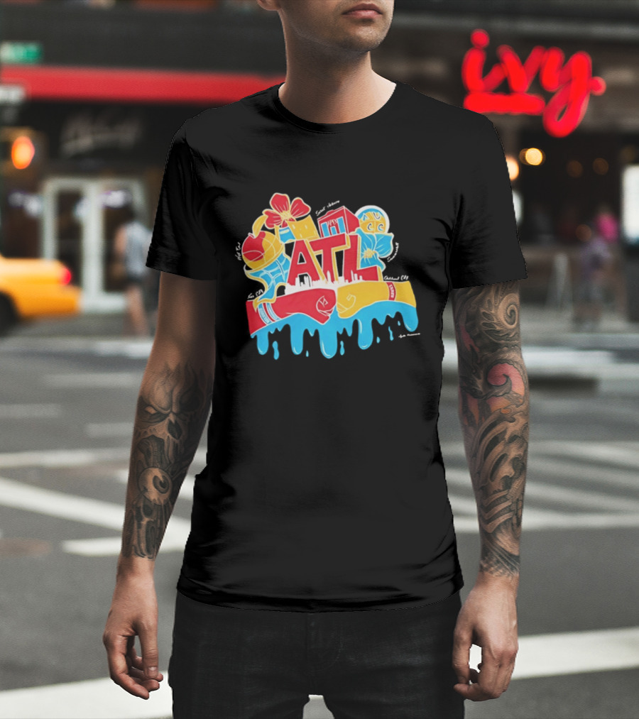 ATL Atlanta Hawks Basketball Drip Street T-Shirt