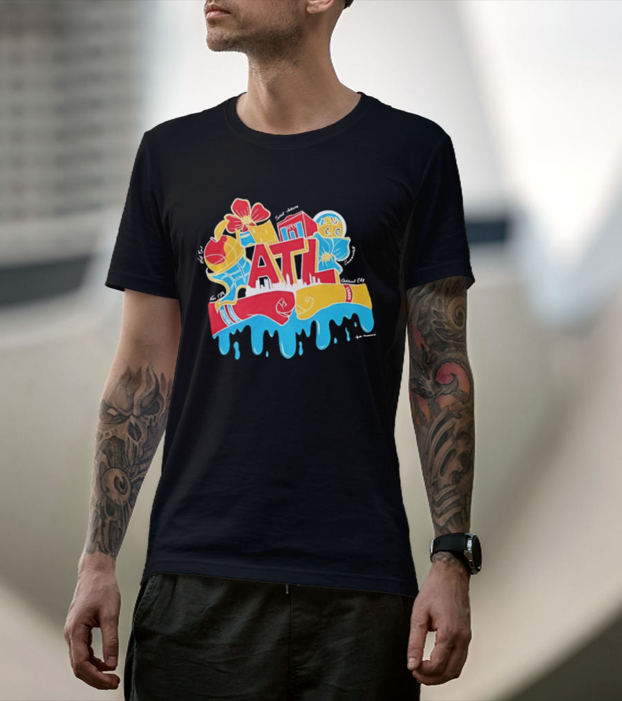 ATL Atlanta Hawks Basketball Drip Street T-Shirt