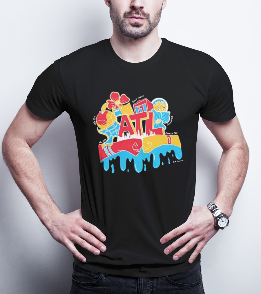 ATL Atlanta Hawks Basketball Drip Street T-Shirt