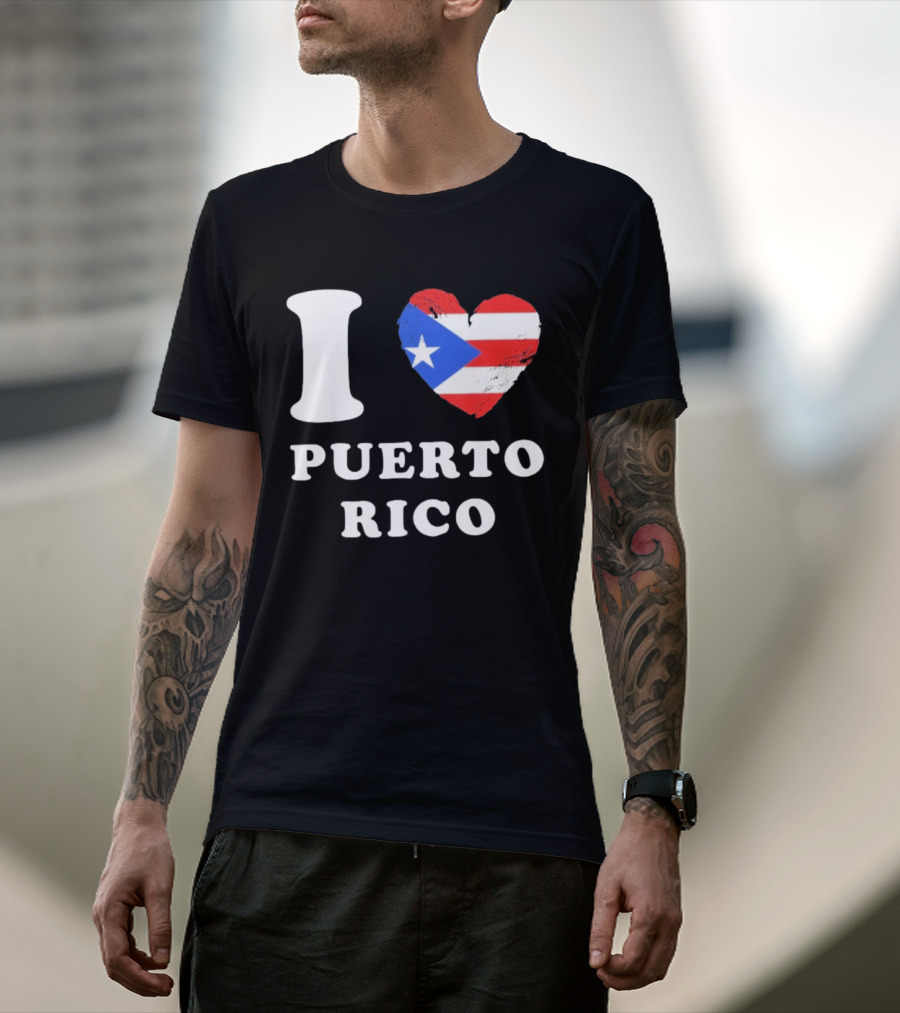 I Heart Puerto Rico Flag T-Shirt