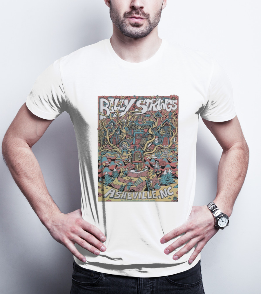 Billy Strings Asheville North Carolina 2026 Night 4 Vibrant Treehouse Fantasy Scene T-Shirt