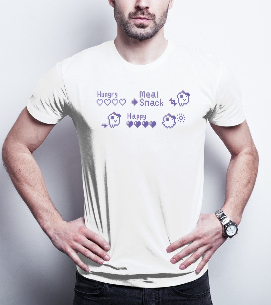 Hungry Meal Snack Happy Pixel Hearts Retro Game Chicken T-Shirt