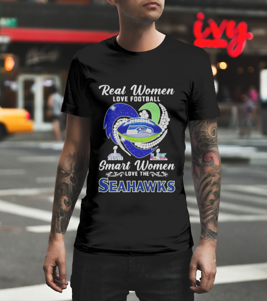 Real Women Love Football Smart Women Love The Seattle Seahawks Super Bowl XLVIII Champions T-Shirt
