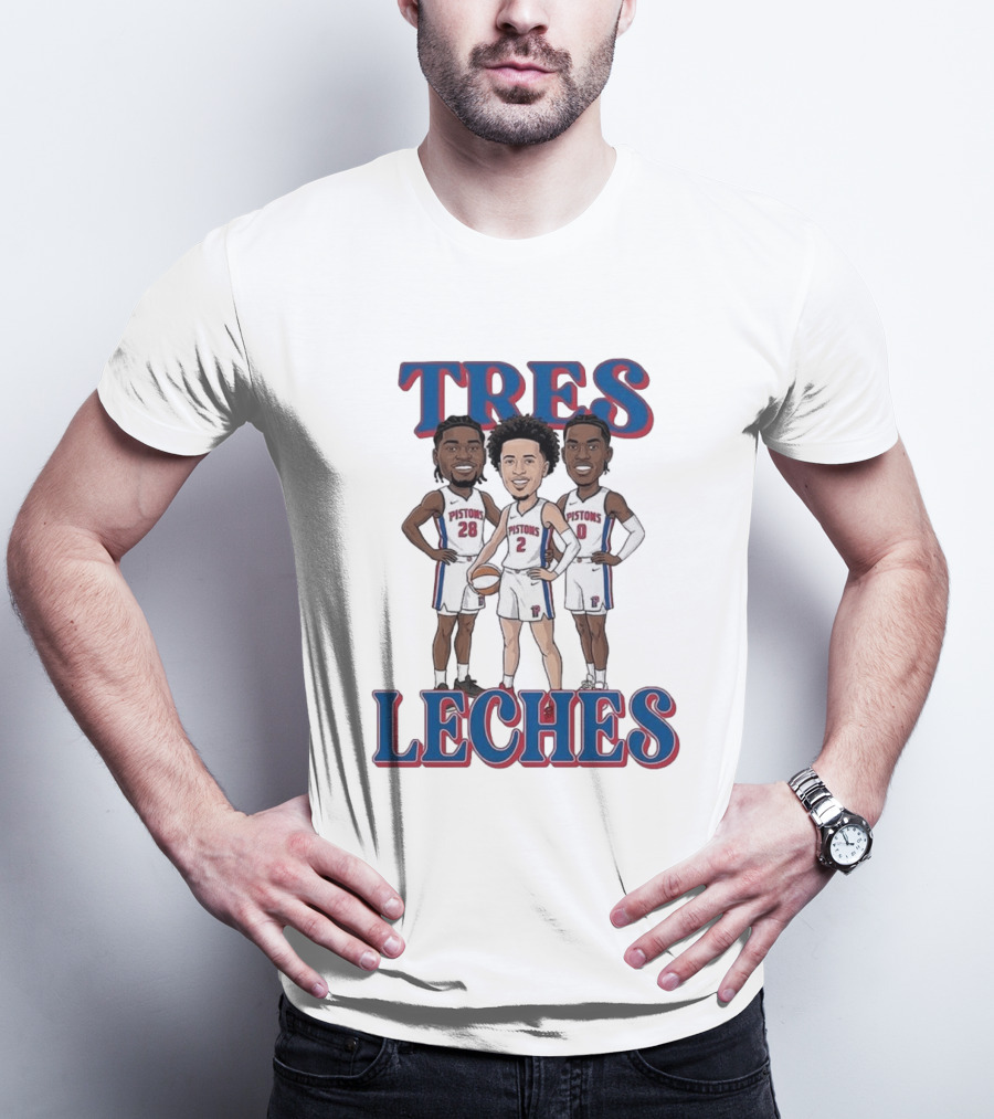 Tres Leches Detroit Pistons Isaiah Stewart Jalen Duren Cade Cunningham Team 28 2 0 T-Shirt