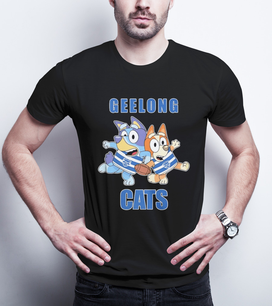 Bluey Bingo Geelong Cats Football Fans Rugby Outfits T-Shirt