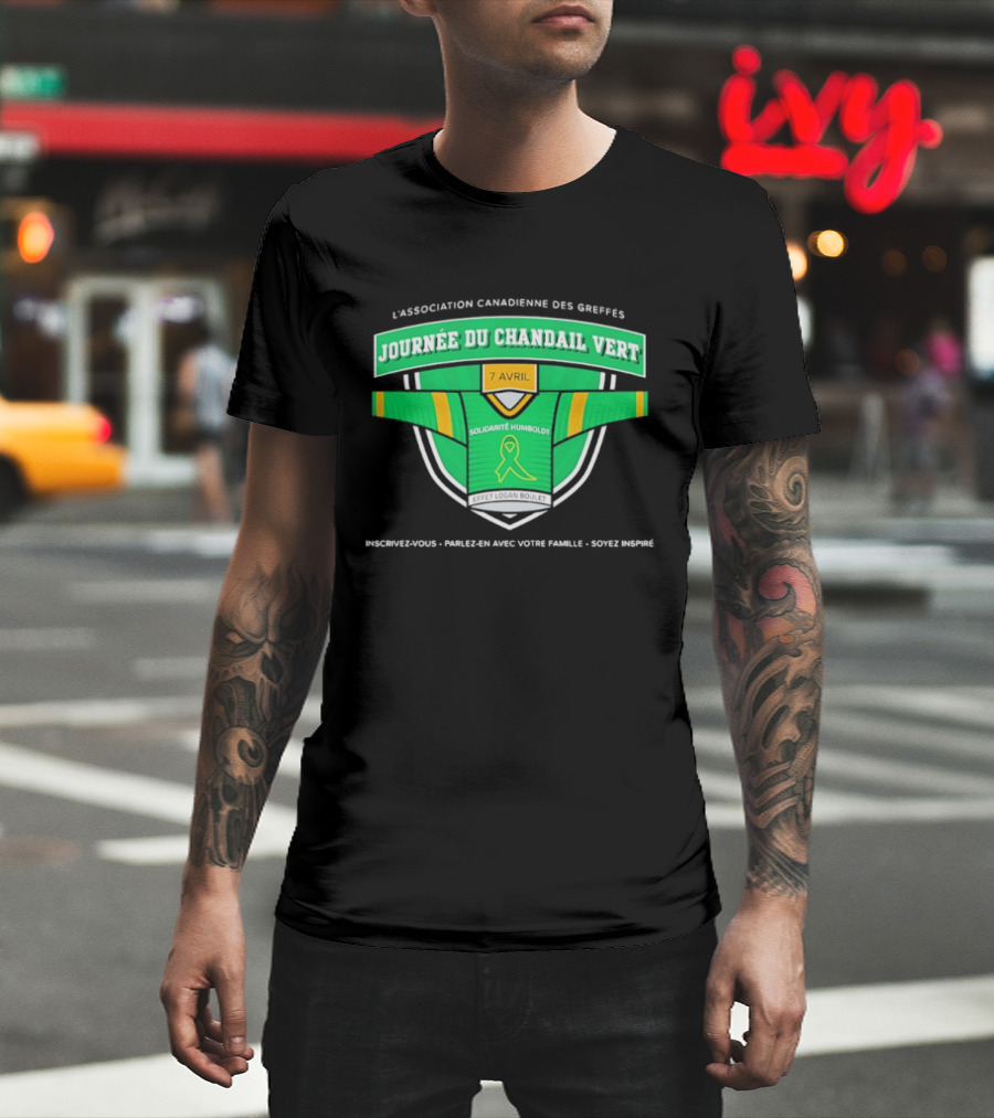 L'association Canadienne Des Greffes Solidarité Humboldt Journée Du Chandail Vert Avril T-Shirt