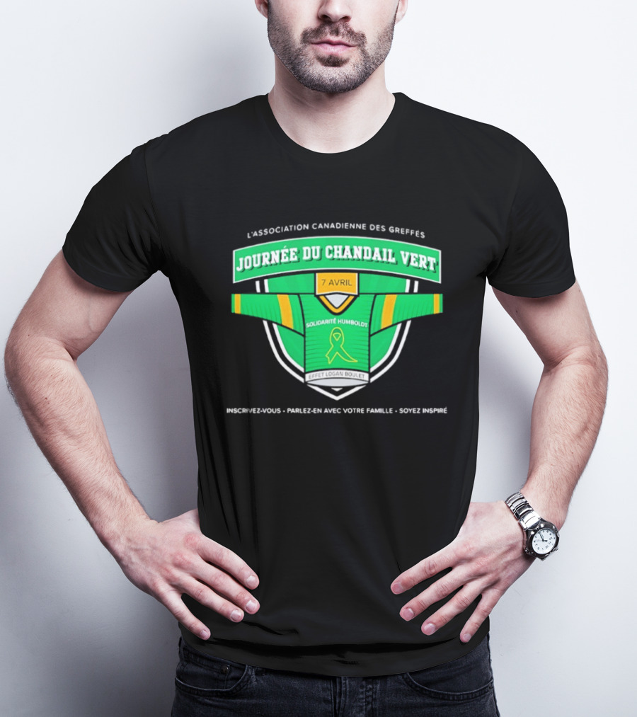 L'association Canadienne Des Greffes Solidarité Humboldt Journée Du Chandail Vert Avril T-Shirt