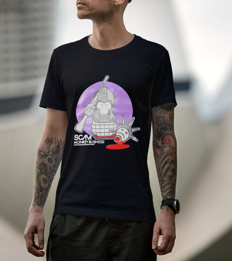 Scam Monkey Business Industries 2010 Liberty Statue T-Shirt