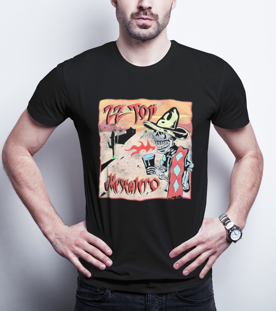 ZZ Top Mescalero Skeleton Desert Scene T-Shirt