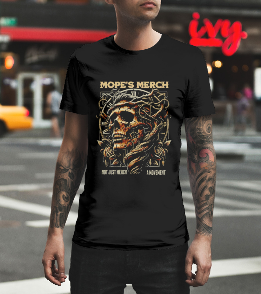 Mope's Merch Skull Not Just Merch A Movement T-Shirt