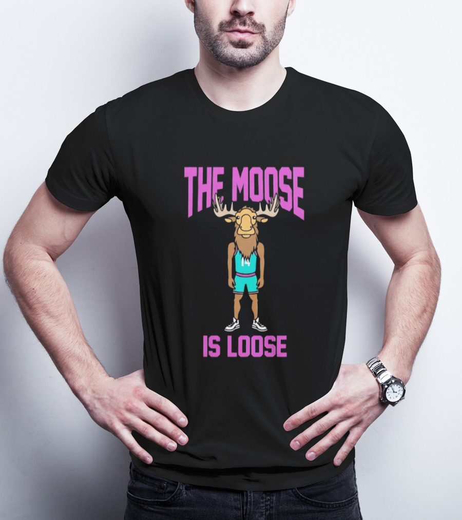 The Moose Is Loose Charlotte Hornets Basketball Player Cartoon T-Shirt