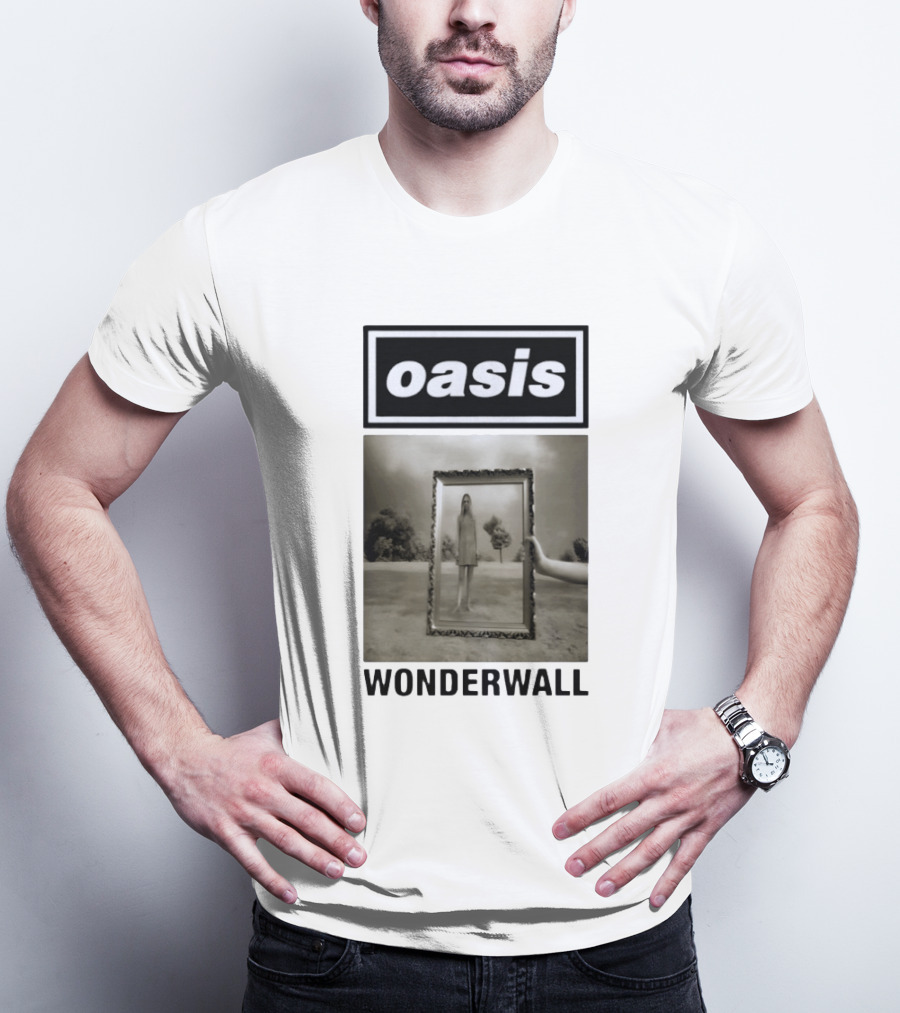 Oasis Wonderwall Surreal Mirror Reflection Image T-Shirt