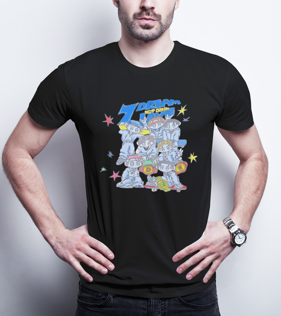 7 Dream NCT Dream Time Riders Ver With Cartoon Characters And Stars T-Shirt