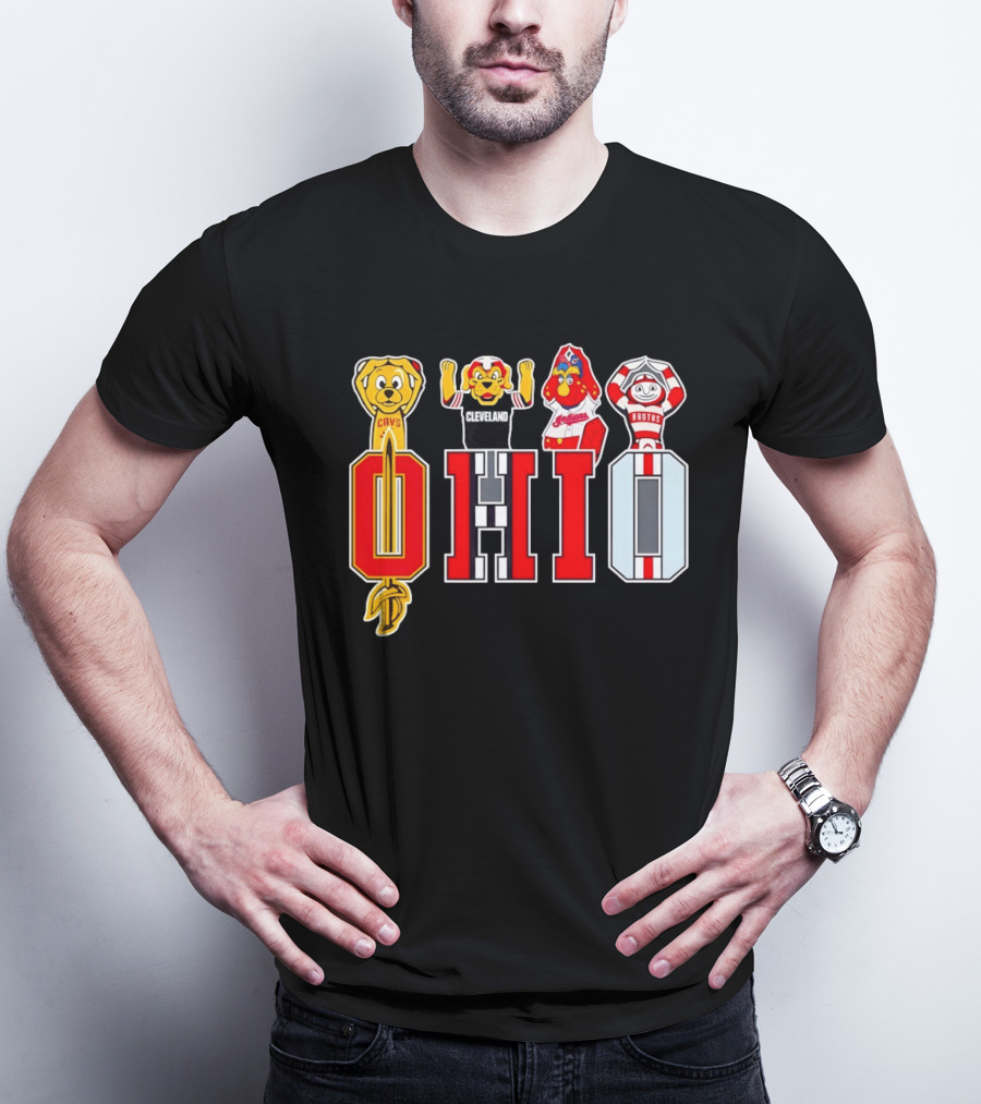 Ohio Sports Teams Cavaliers Browns Buckeyes Cardinals Logos T-Shirt