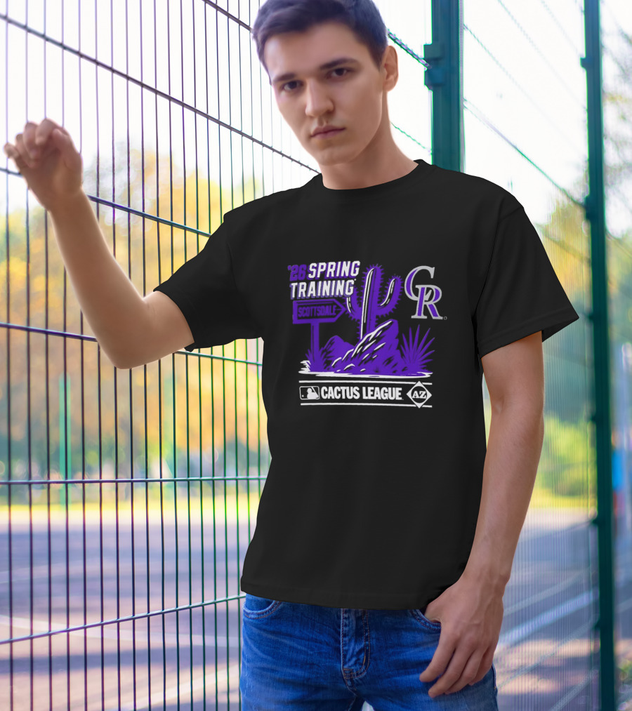 Colorado Rockies CR MLB 2026 Cactus League Spring Training Desert Scene T-Shirt