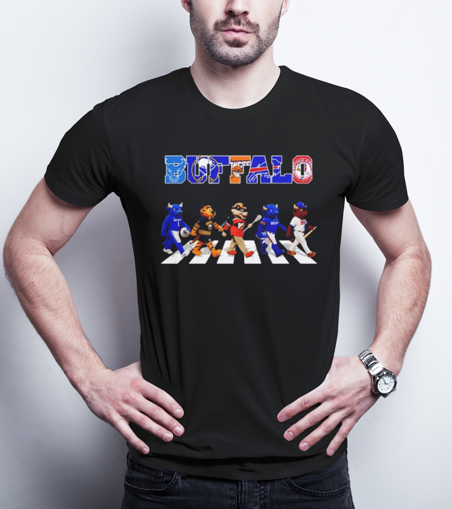 Buffalo Bills Sabres Bisons Mascots Abbey Road T-Shirt