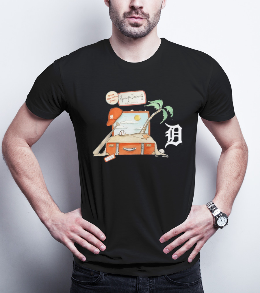 Detroit Tigers Tiny Turnip 2026 Spring Training Palm Tree Baseball Vintage Suitcase T-Shirt