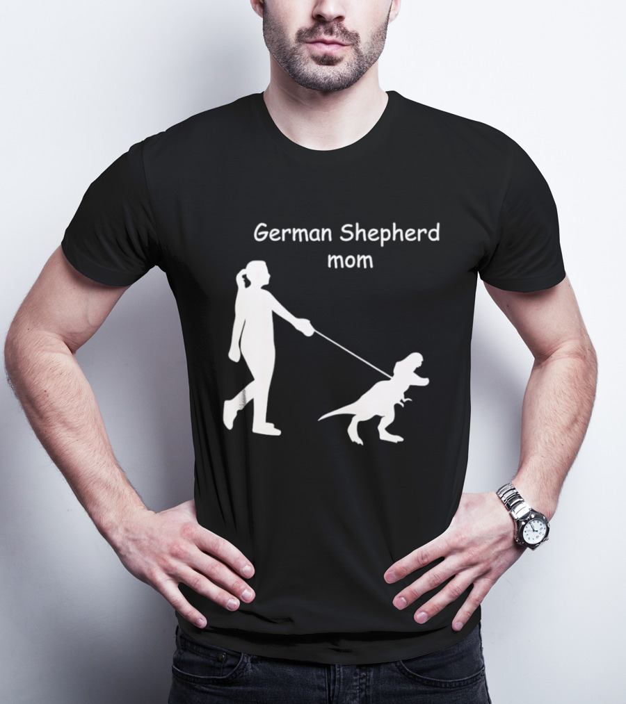 German Shepherd Mom Dinosaur Walking T-Shirt