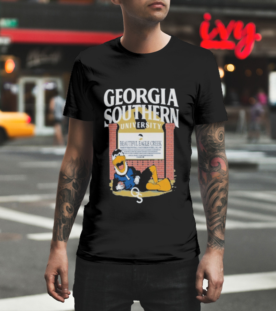 Georgia Southern University Beautiful Eagle Creek Mascot Relaxing Brick Sign T-Shirt