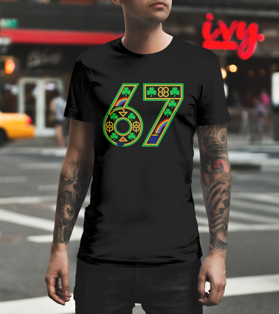 Celtic 67 Shamrock Irish Clover St Patrick's Day Rainbow T-Shirt
