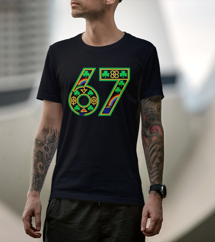 Celtic 67 Shamrock Irish Clover St Patrick's Day Rainbow T-Shirt