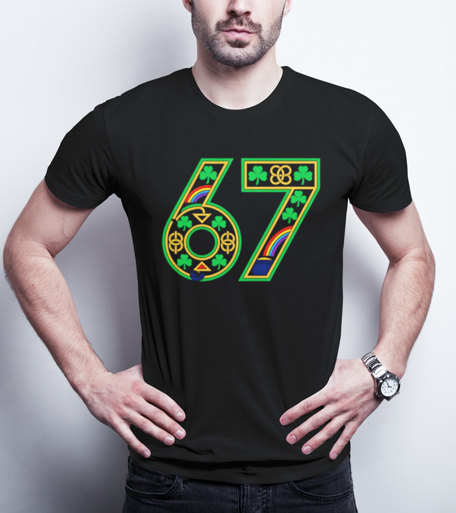 Celtic 67 Shamrock Irish Clover St Patrick's Day Rainbow T-Shirt