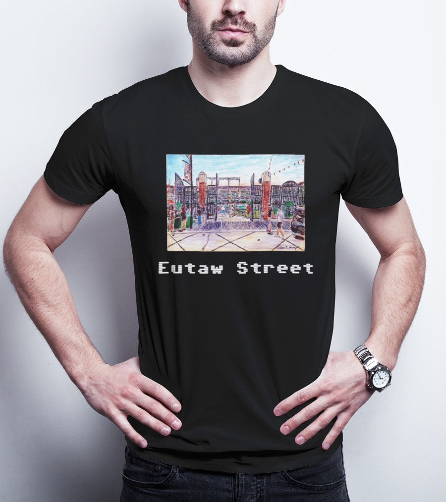 Eutaw Street Camden Yards Baseball Stadium Entrance Scene T-Shirt